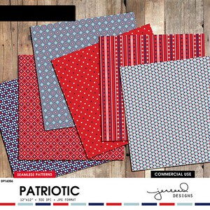 Fourth of July Digital Paper || Patriotic Scrapbook Paper || 4th of ...