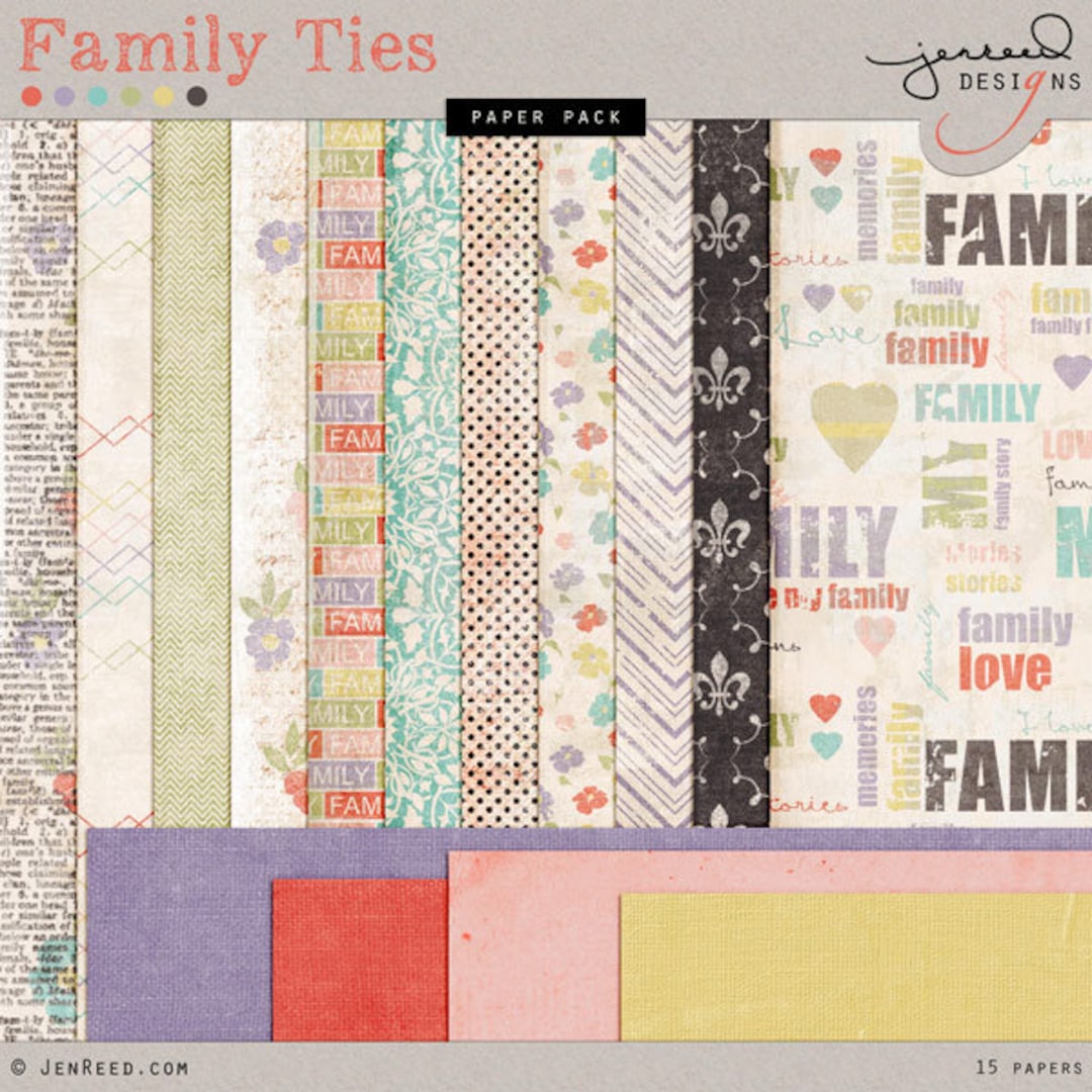 Family Heritage DIGITAL Scrapbook Papers - Vintage Style Papers ...
