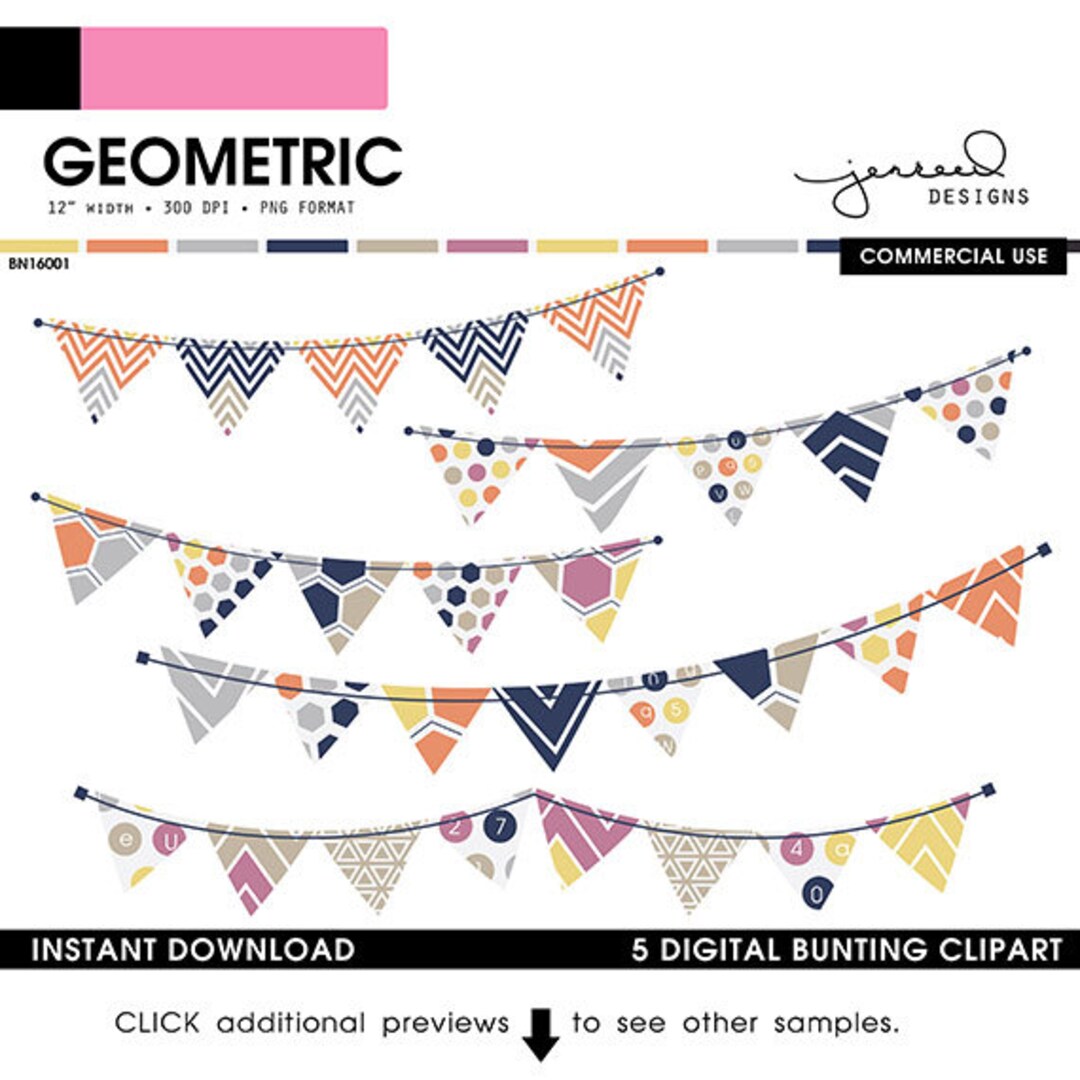 Bunting Banner || Digital Bunting Flags || Bunting Graphics ...