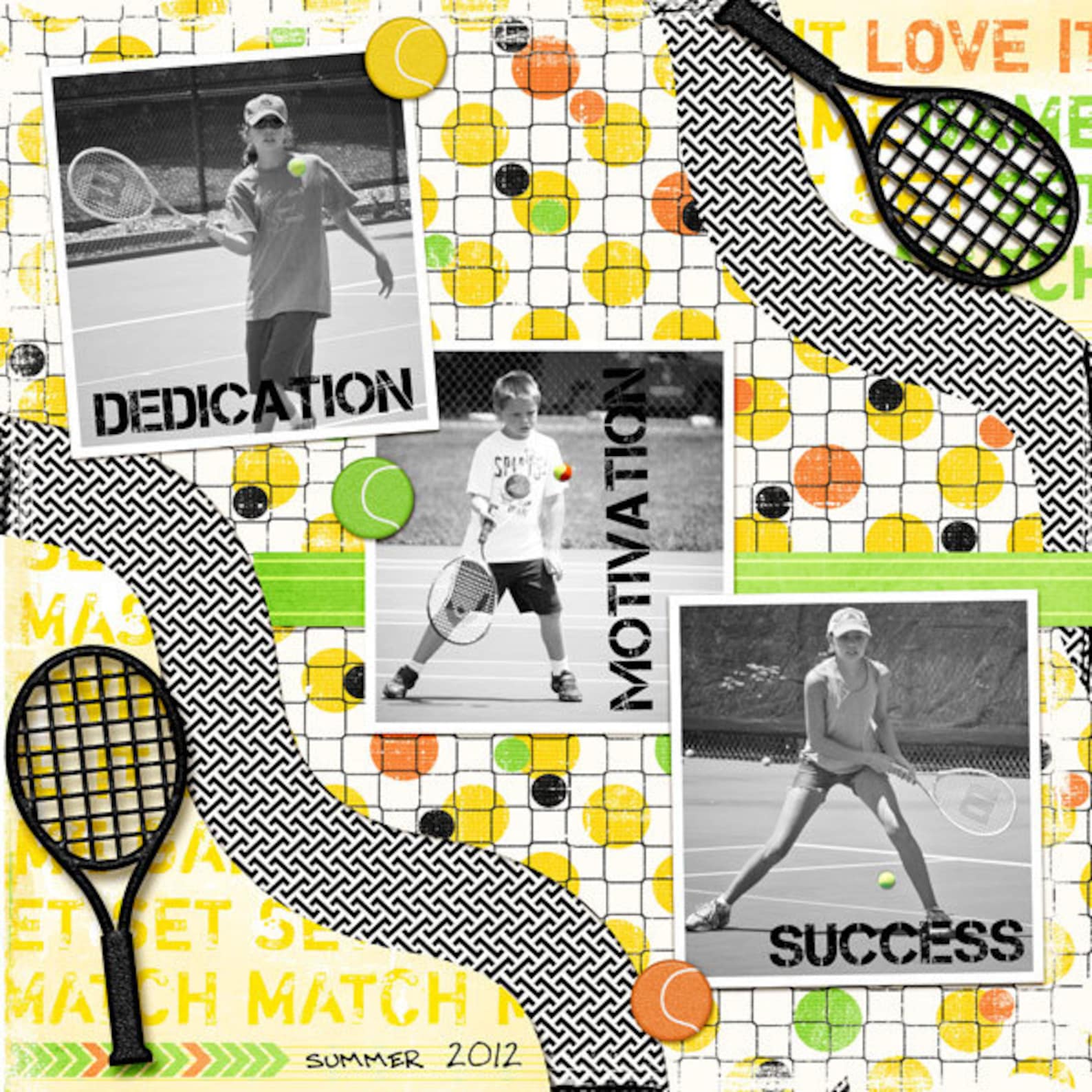 Kit de Scrapbook TENNIS - Tennis papier - thème Tennis - Tennis fonds ...