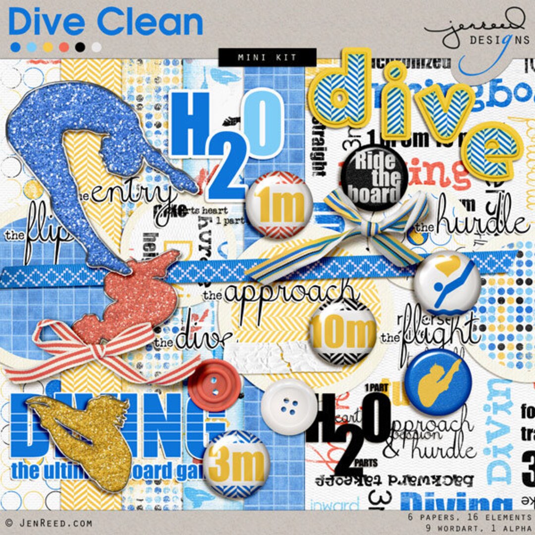 DIVING Scrapbook Kit - Diving Paper - Diving Theme - Diving Backgrounds ...