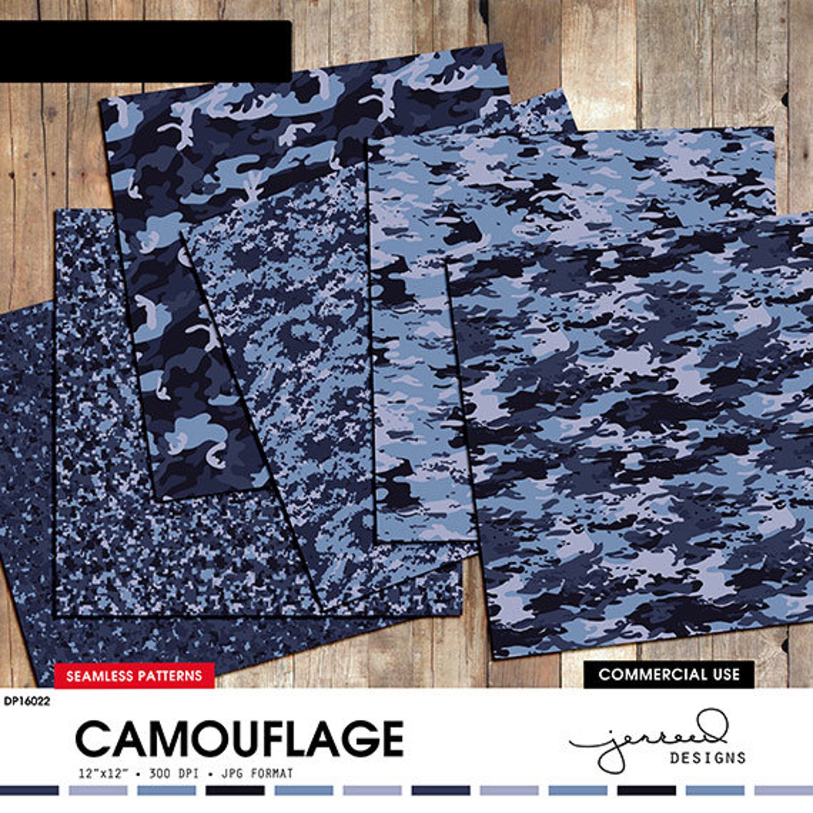Blue Digital Camo Patterns, US Navy Style Camoflage Design, Seamless ...