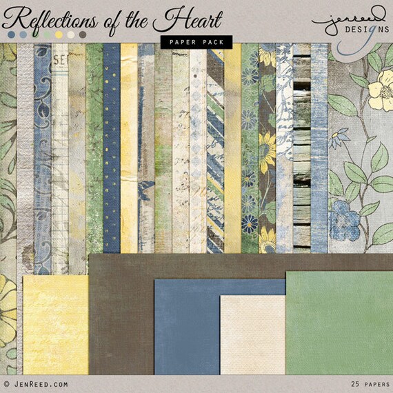Reflections Vintage DIGITAL Scrapbook Papers Heritage Papers - Etsy