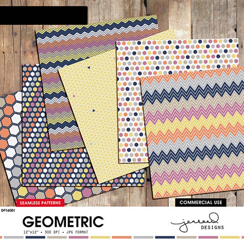 Geometric Digital Paper Digital Scrapbook Paper Seamless - Etsy