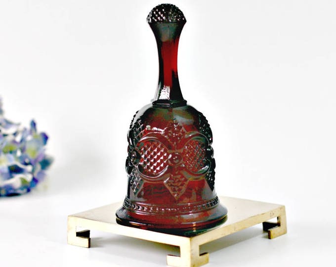 Vintage Ruby Red Glass Bell by 1876 Cape Cod Avon Collection Cranberry ...