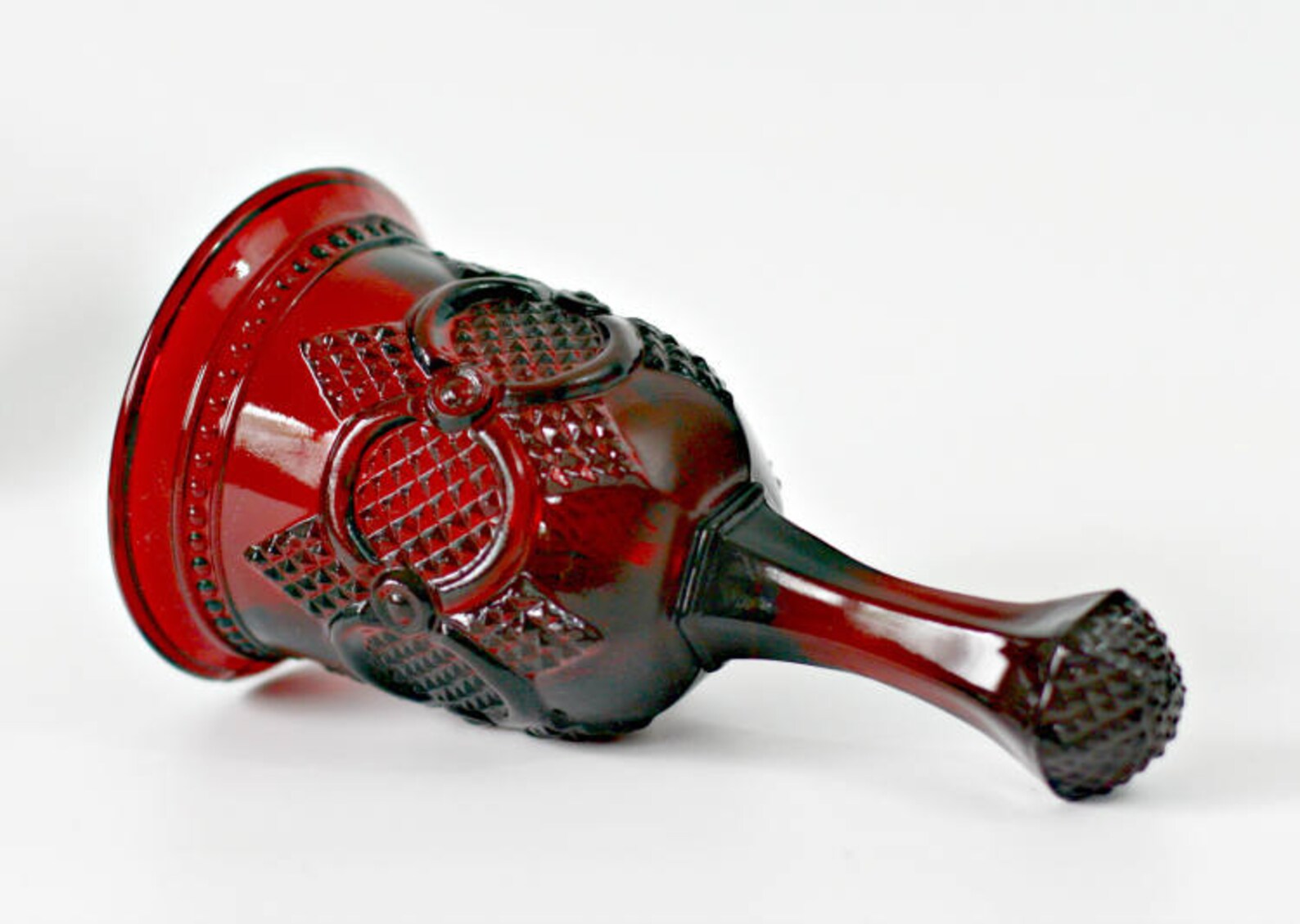 Vintage Ruby Red Glass Bell by 1876 Cape Cod Avon Collection Cranberry ...