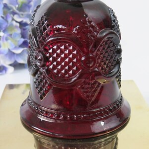 Vintage Ruby Red Glass Bell by 1876 Cape Cod Avon Collection Cranberry ...