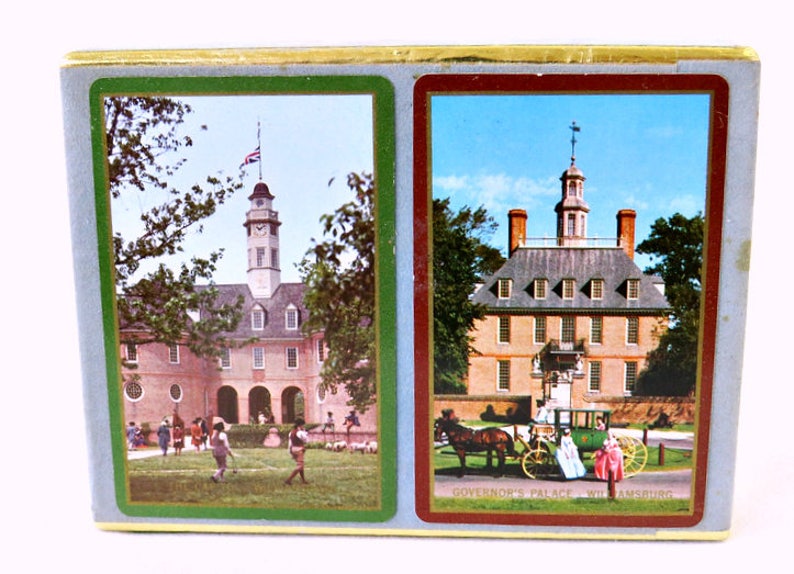 Vintage Congress Bridge Playing Cards Double Deck Blue Velour - Etsy