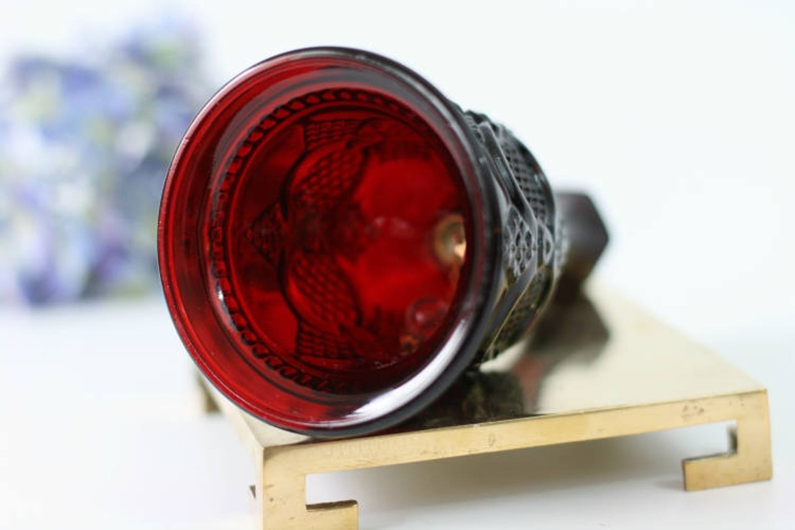 Vintage Ruby Red Glass Bell by 1876 Cape Cod Avon Collection Cranberry ...