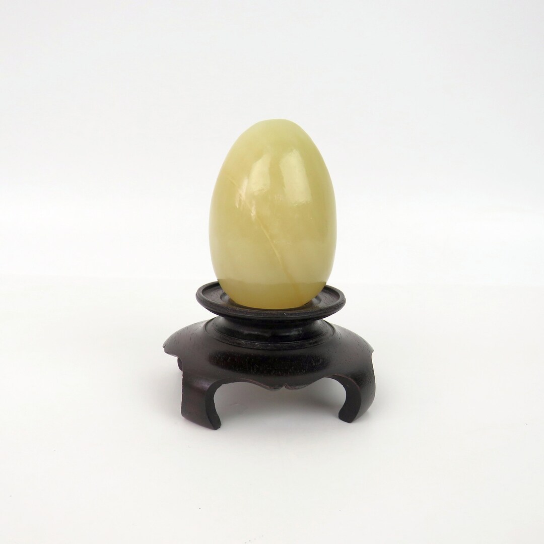 Mid Century Alabaster Italian Stone Dyed Green Yellow Marble Egg - Etsy
