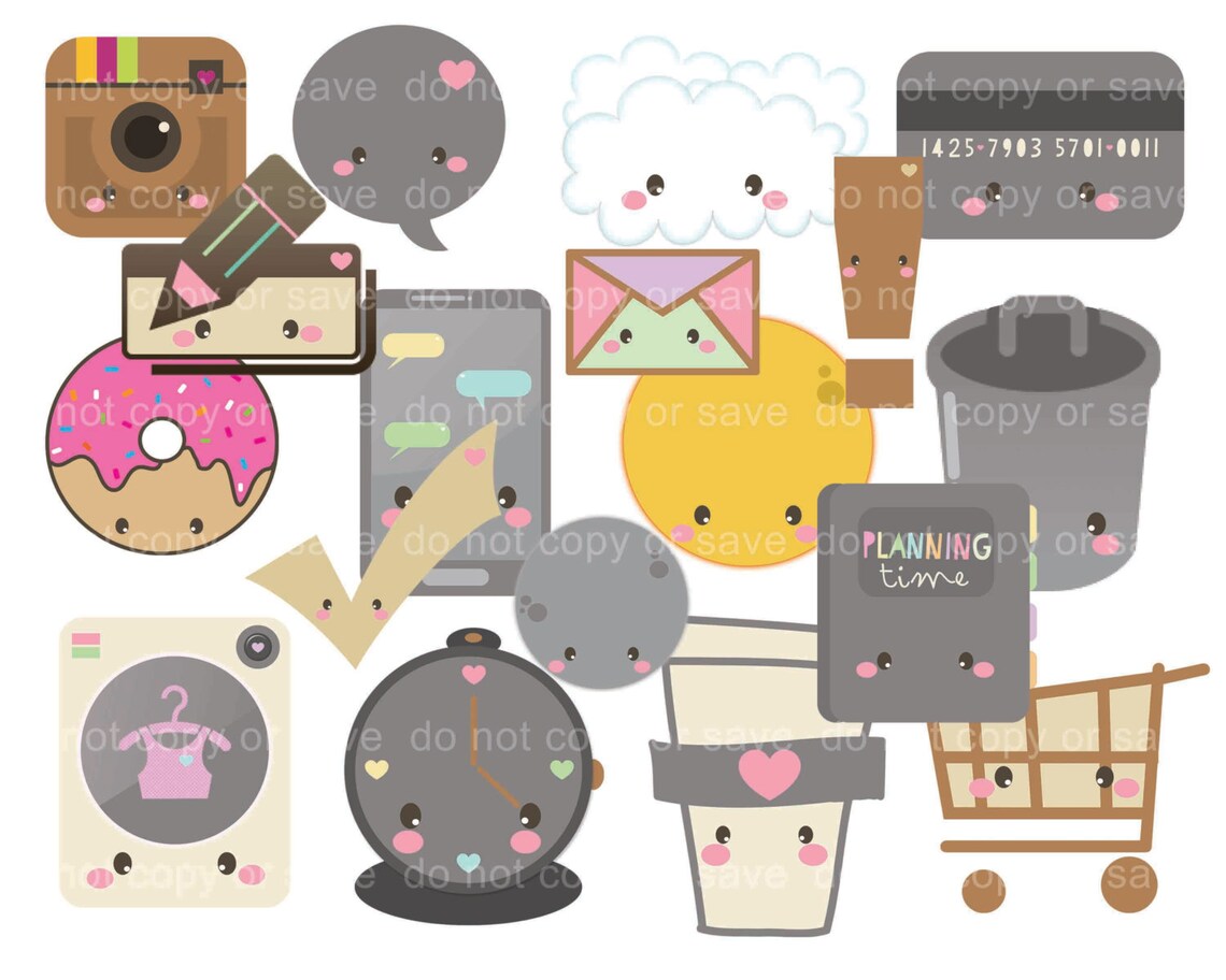 My Kawaii Planner Clip Arts personal Use Only - Etsy