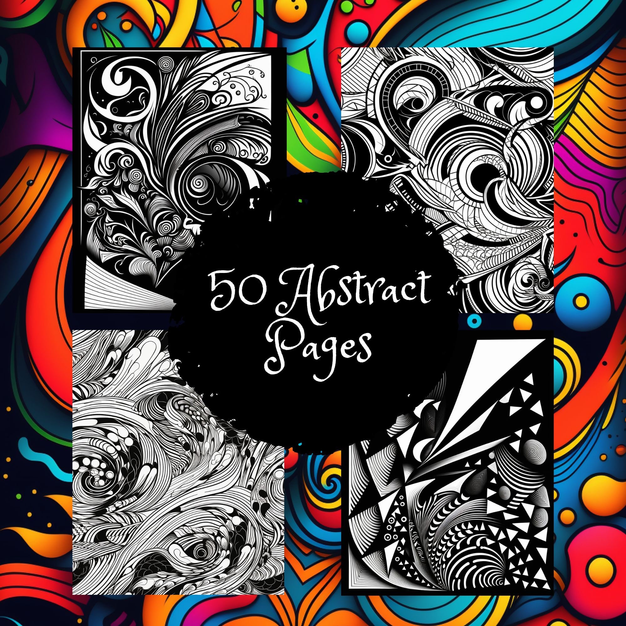 Abstract Coloring Pages Amazing Coloring Book Relaxing Designs for ...