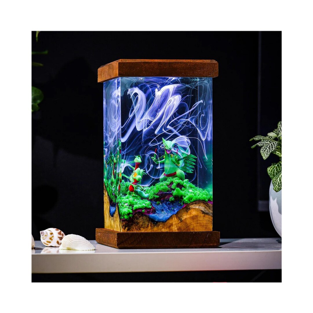 Trek.ko Evolutions Pokemon Epoxy Lamp,po.kemon WORLD Resin Diorama Lamp ...