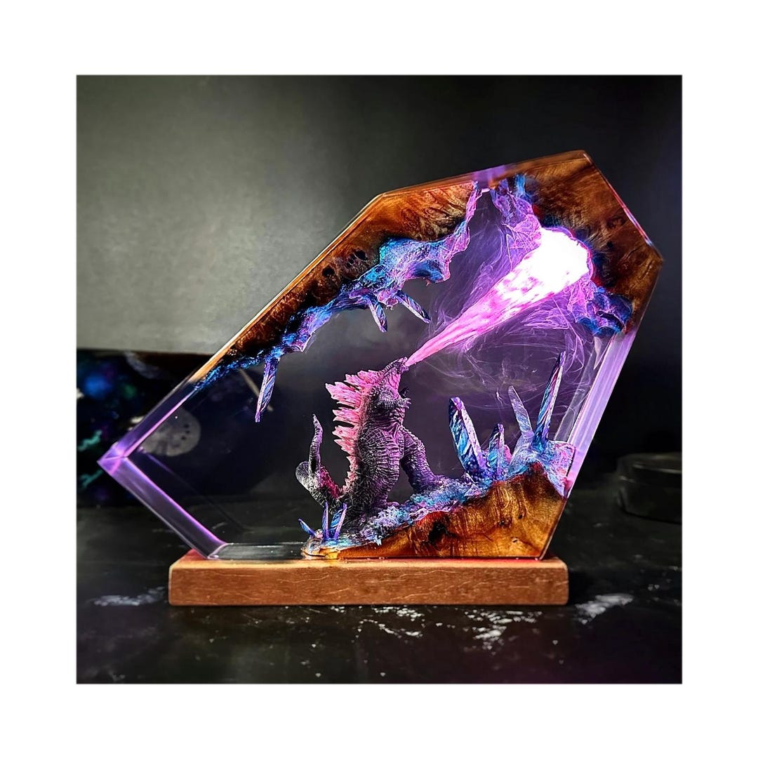 G.ODZ.ILLA Monster Night Light Atomic Breath Resin Lamp God.zilla ...