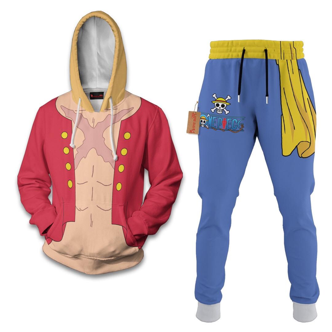 Luffy Hoodie and Jogger Set Anime Clothes - Etsy