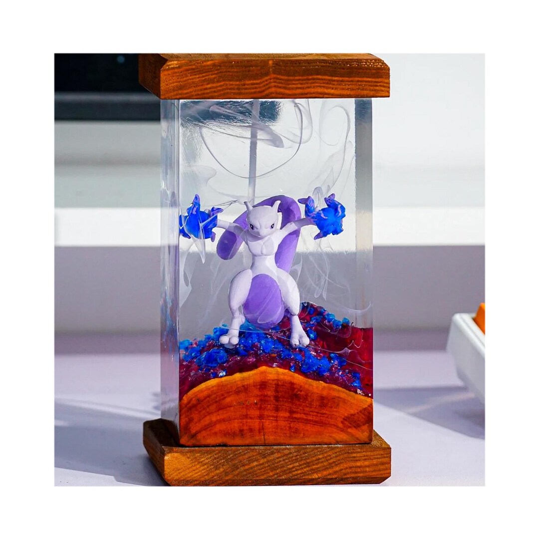 Pokemon Lamp, Mewtwo Resin Lamp, Pokemon Gifts, Pokemon Decor, Custom ...