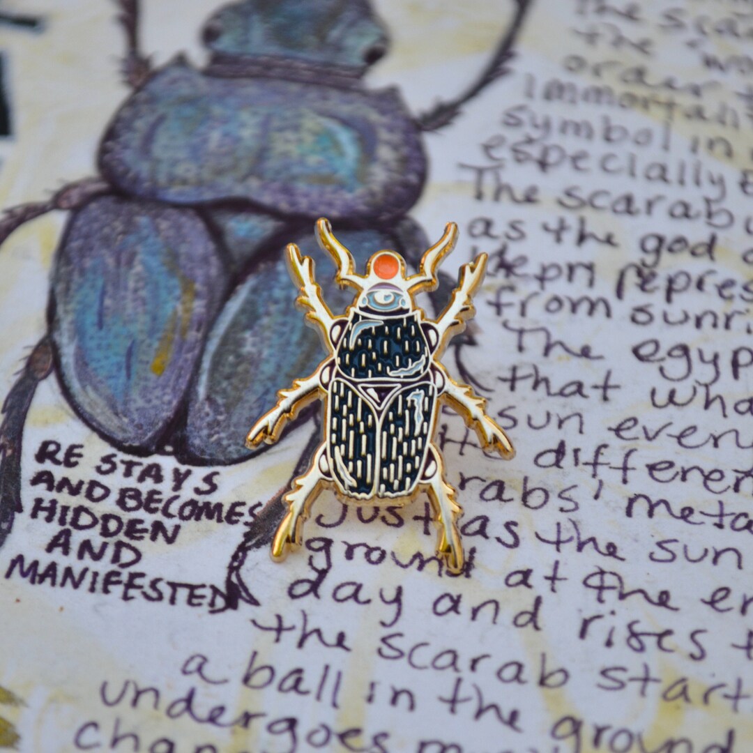 Scarab Beetle Enamel Pin, Insect Pin, Bug Pin, Entomology Pin, Beetle ...