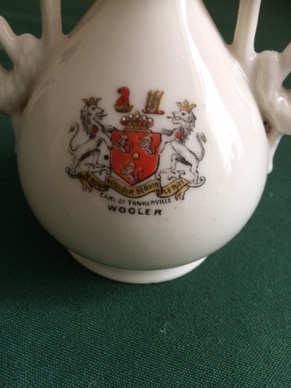 WOOLER Antique Gemma Ware Crested Miniature Vase - Early 20th Century ...