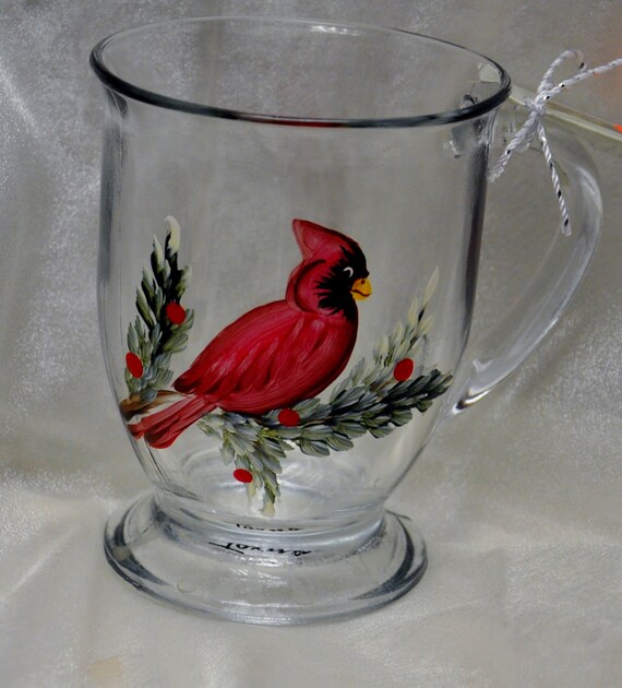 NEW Hand painted Cardinal Mug | Etsy
