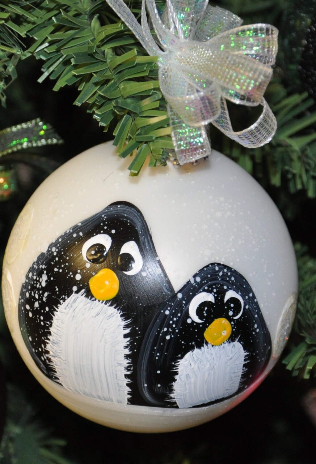 Single Hand Painted Penguin Ornament - Etsy