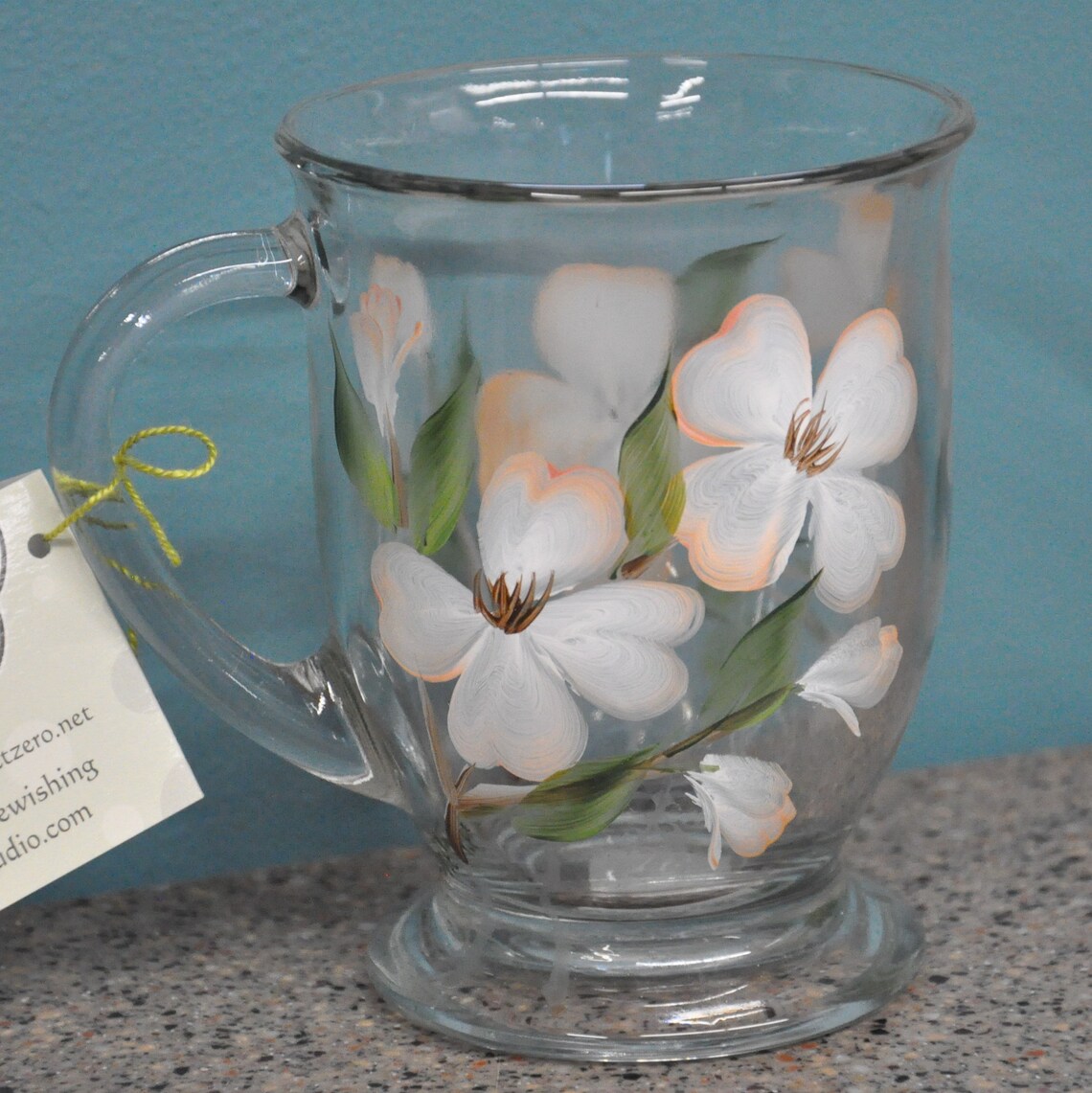 Hand Painted Misc. Flowers Glass Mugs - Etsy