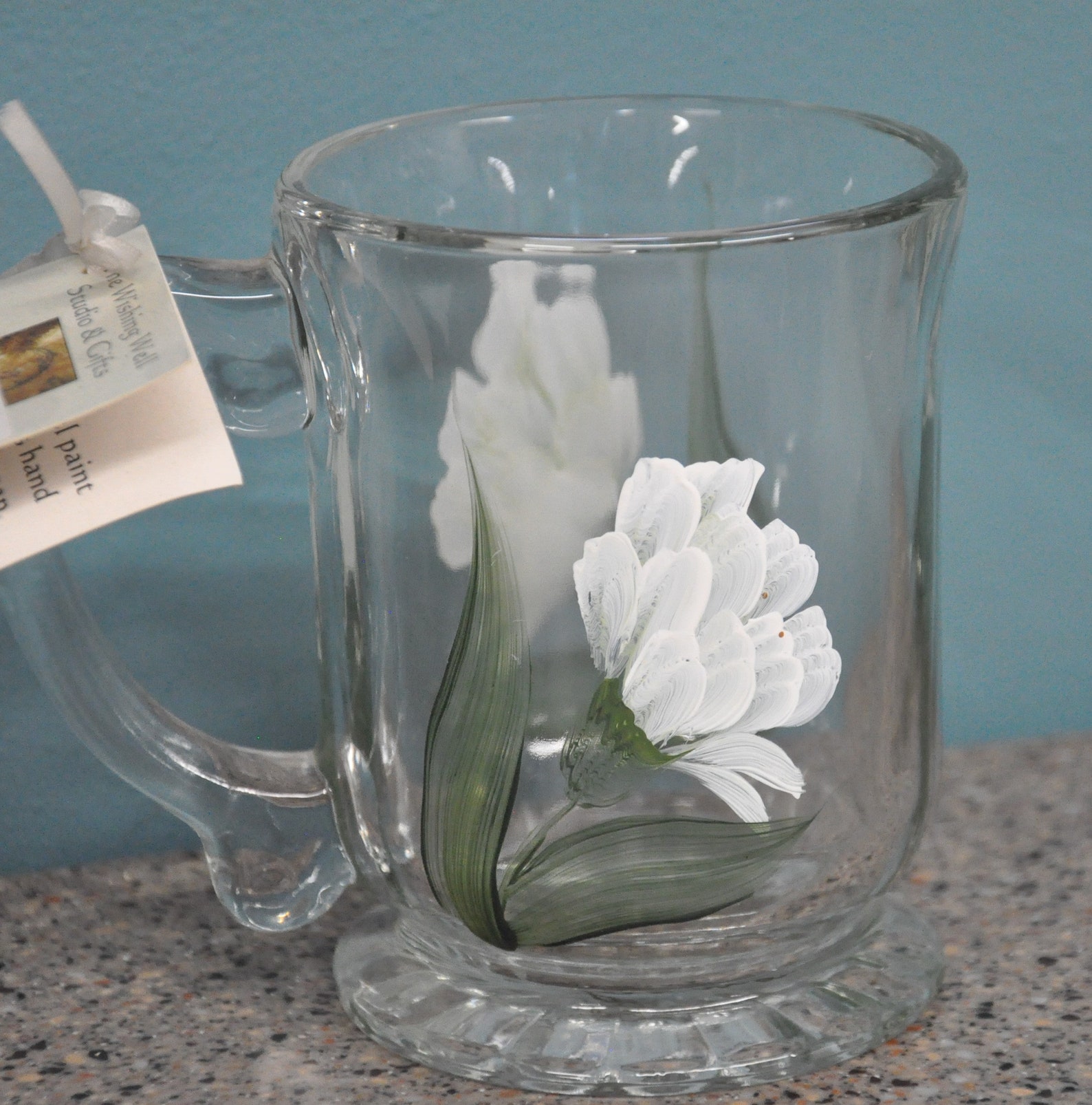 Hand Painted Misc. Flowers Glass Mugs - Etsy