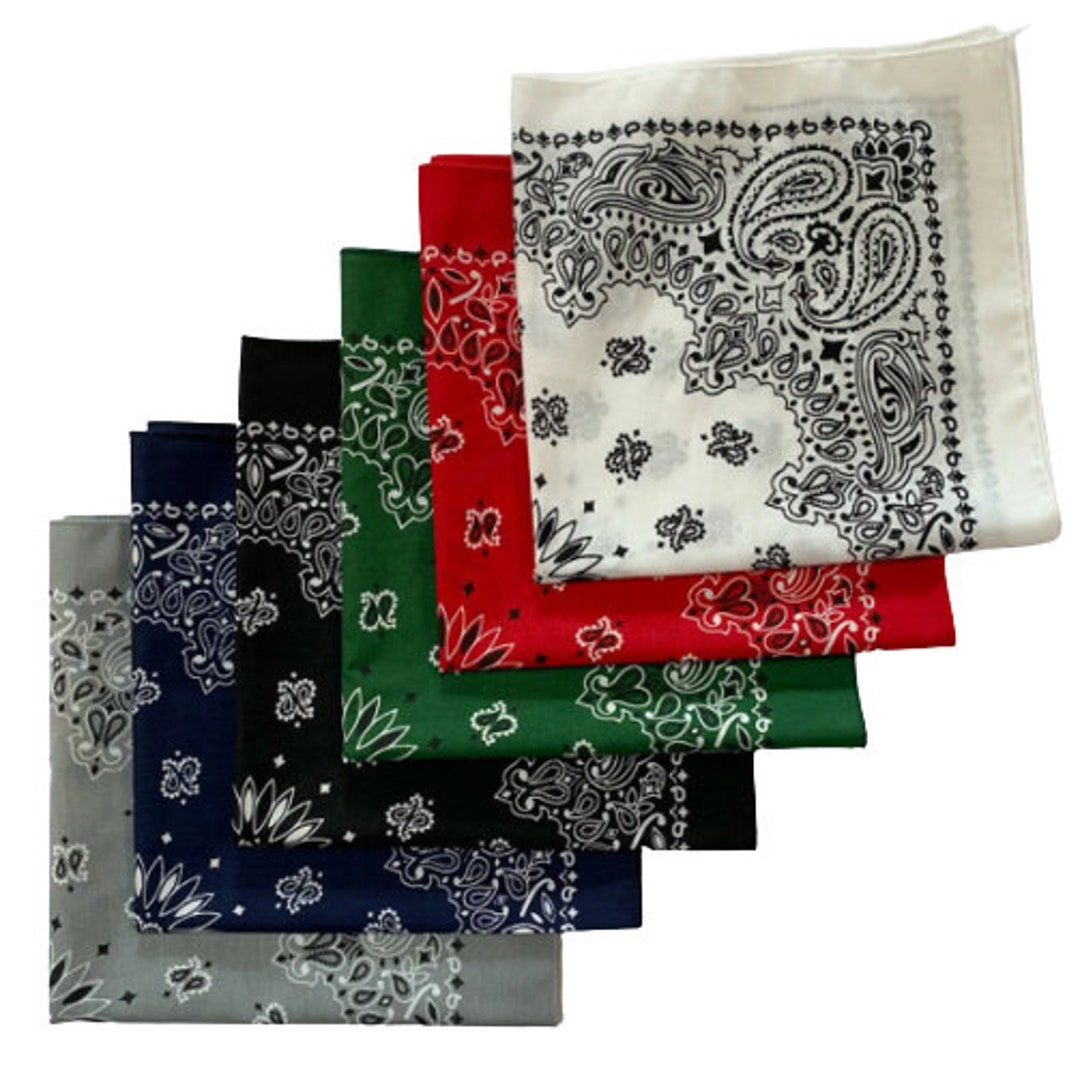 Made in the USA Paisley Bandanas Silver, Navy, Black, Hunter, Red ...