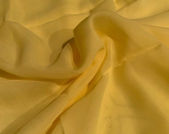 YELLOW Sheer Solid Polyester Chiffon Fabric 60 In. Sold by the Yard - Etsy