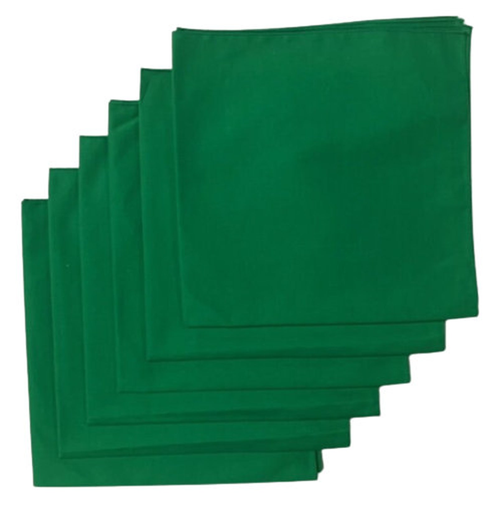 Made in the USA Solid Color Bandanas - Kelly Green (6 Pack) 100% Cotton ...