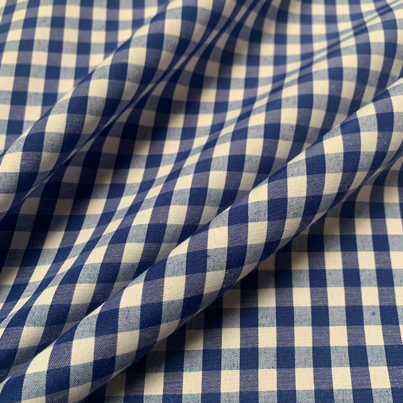 Blue Gingham Fabric - Etsy