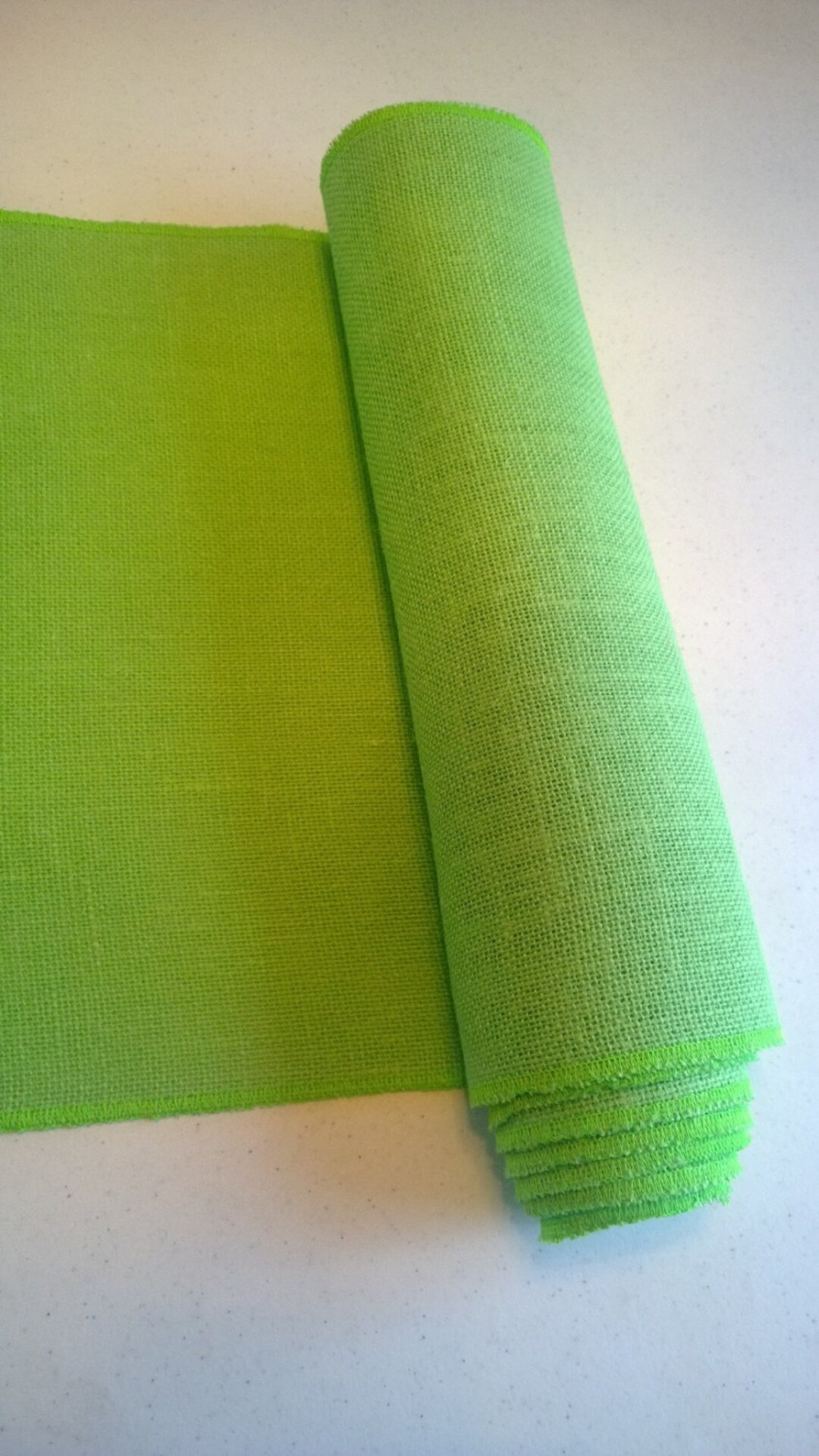 14 X 50 Lime Burlap Table Runner serged Edges - Etsy
