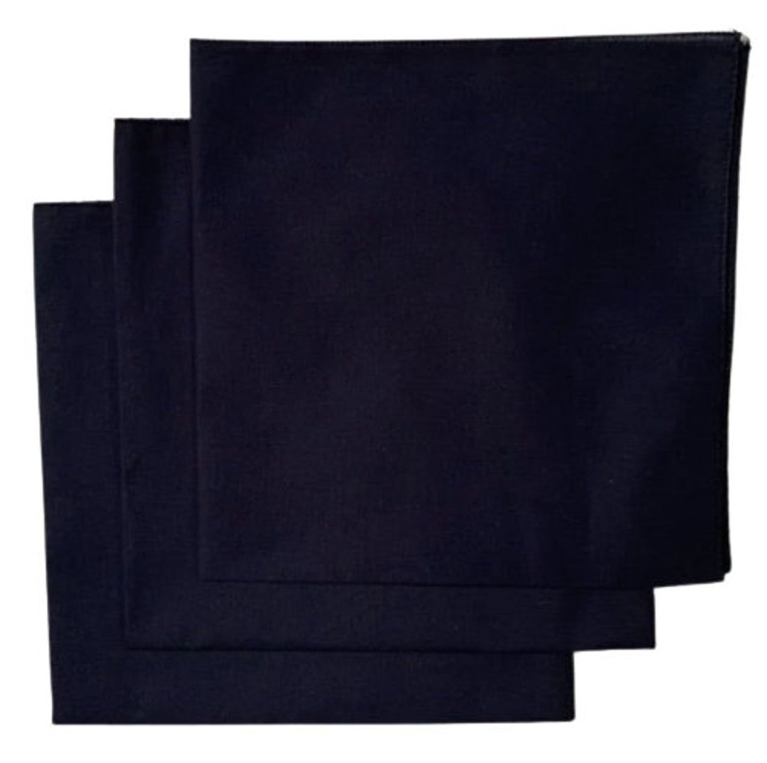 Made in the USA Solid Color Bandanas - Navy (3 Pack) 100% Cotton 22" X ...