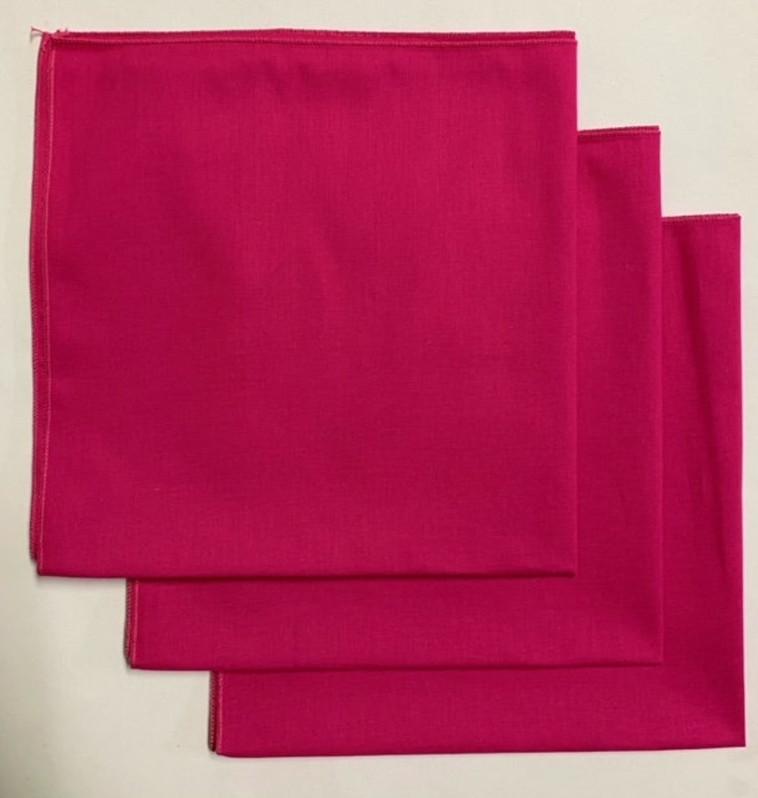 Made in the USA Solid Color Bandanas Hot Pink 3 Pack 100% - Etsy
