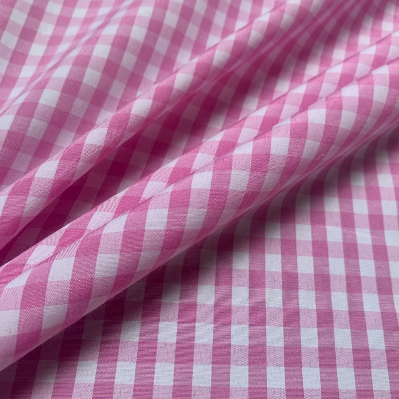 Pink Gingham Fabric - Etsy