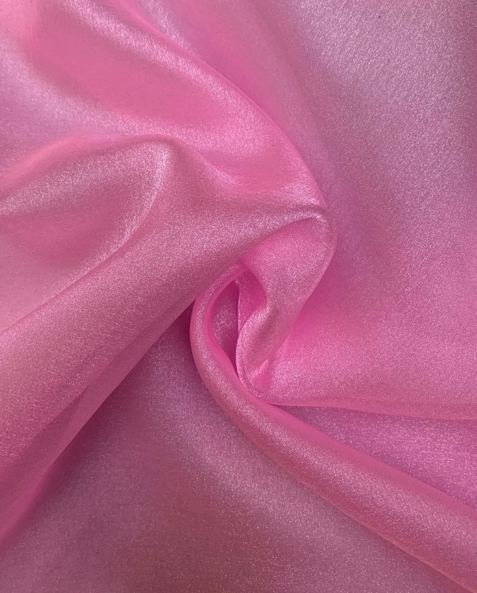 Shocking Pink Sparkle Organza Fabric 45 per Yard Made | Etsy
