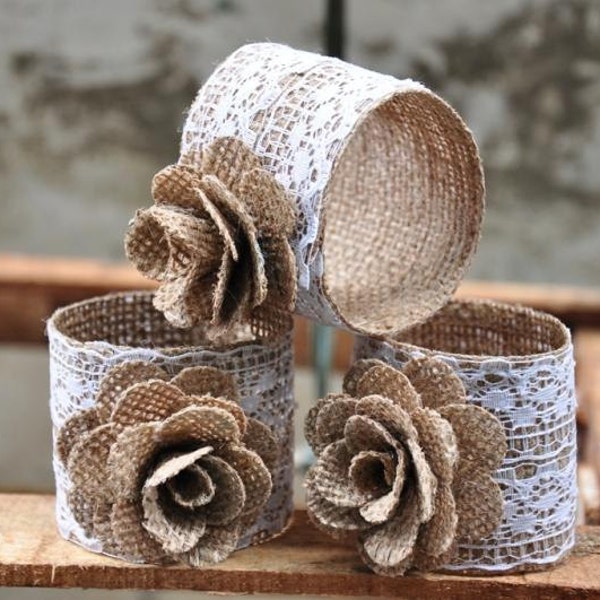 Burlap Napkin Rings - Etsy