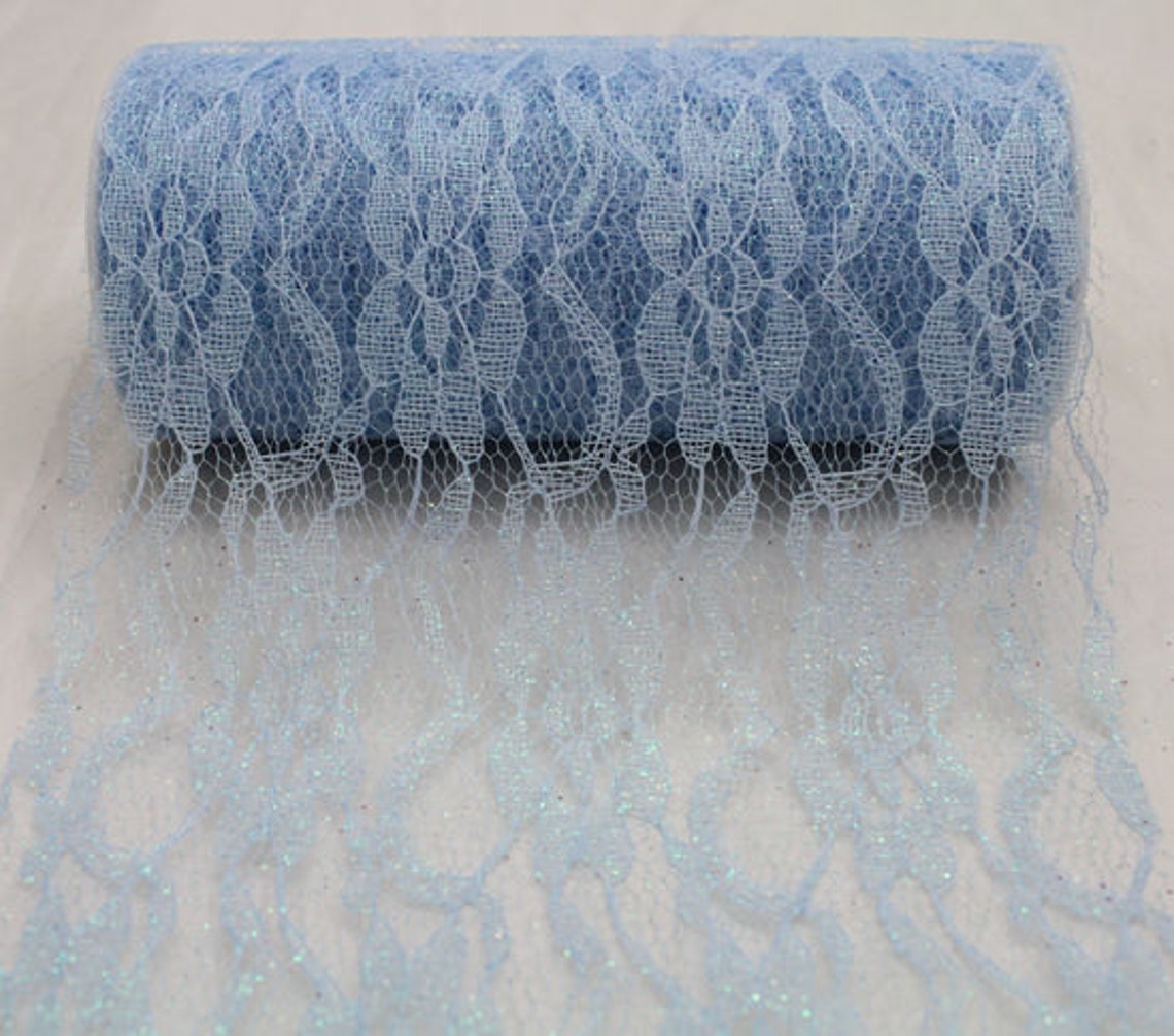6 Light Blue Sparkle Lace Ribbon 10 Yards - Etsy New Zealand