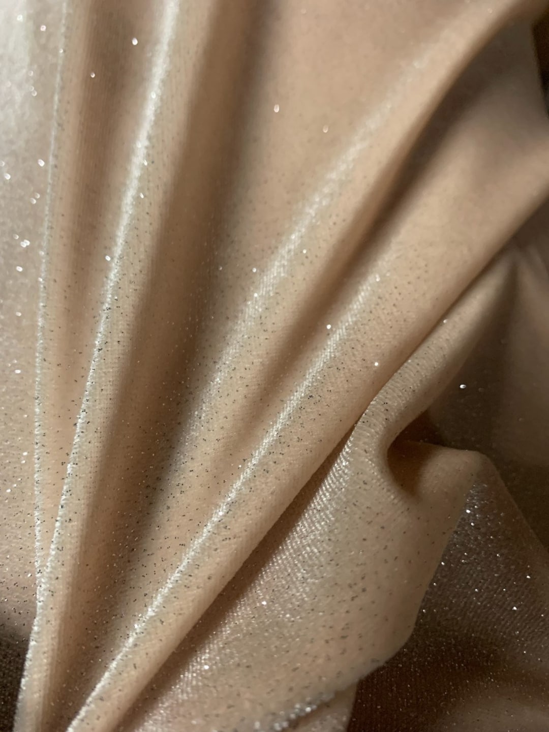 Beige 58/60 Glitter Stretch Velvet Fabric by the Yard - Etsy