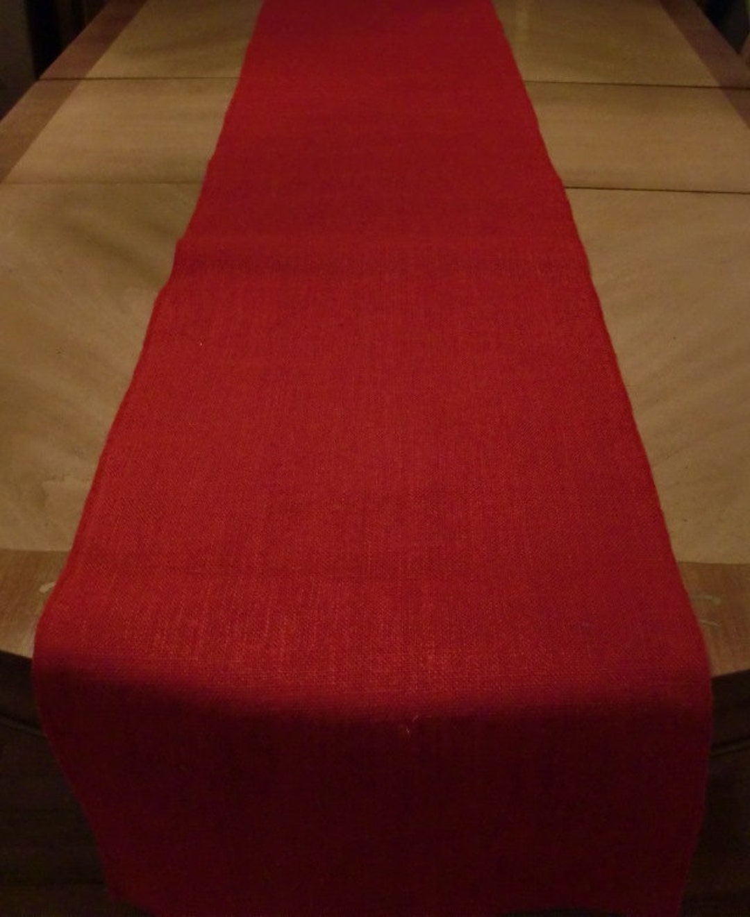 14 X 120 Red Burlap Table Runner serged Edges - Etsy