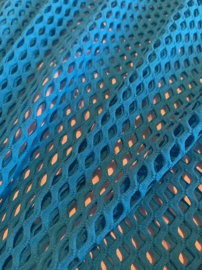 58" Turquoise Poly Mesh Fabric per Yard - 75 Percent Poly, 17 Percent ...