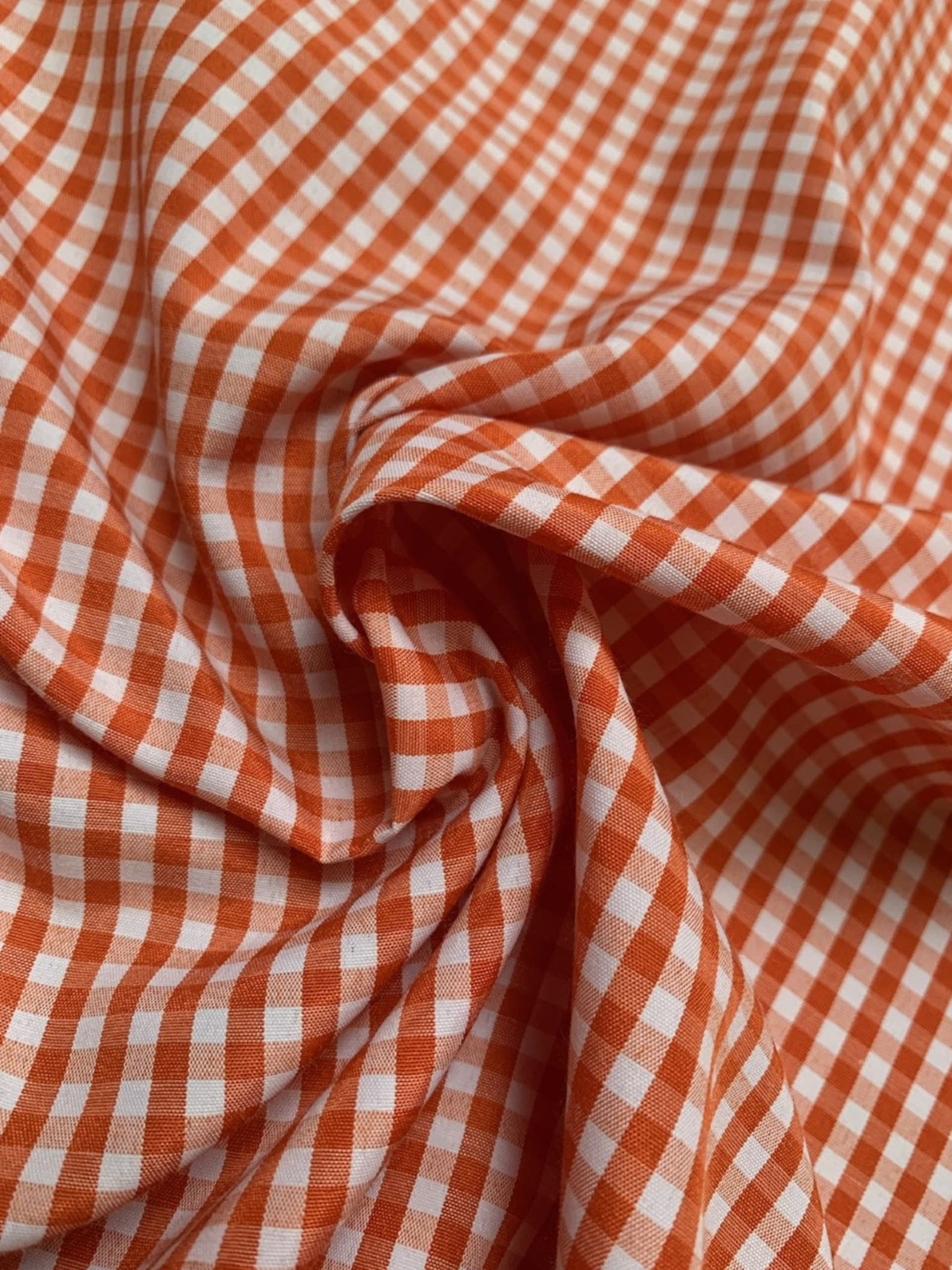 1/8 Orange Gingham Fabric 60 Poly Cotton Blend - Etsy