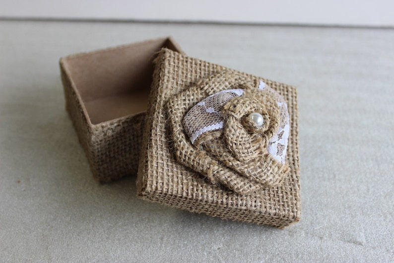 Burlap Jewelry Box Square 4 Pack - Etsy