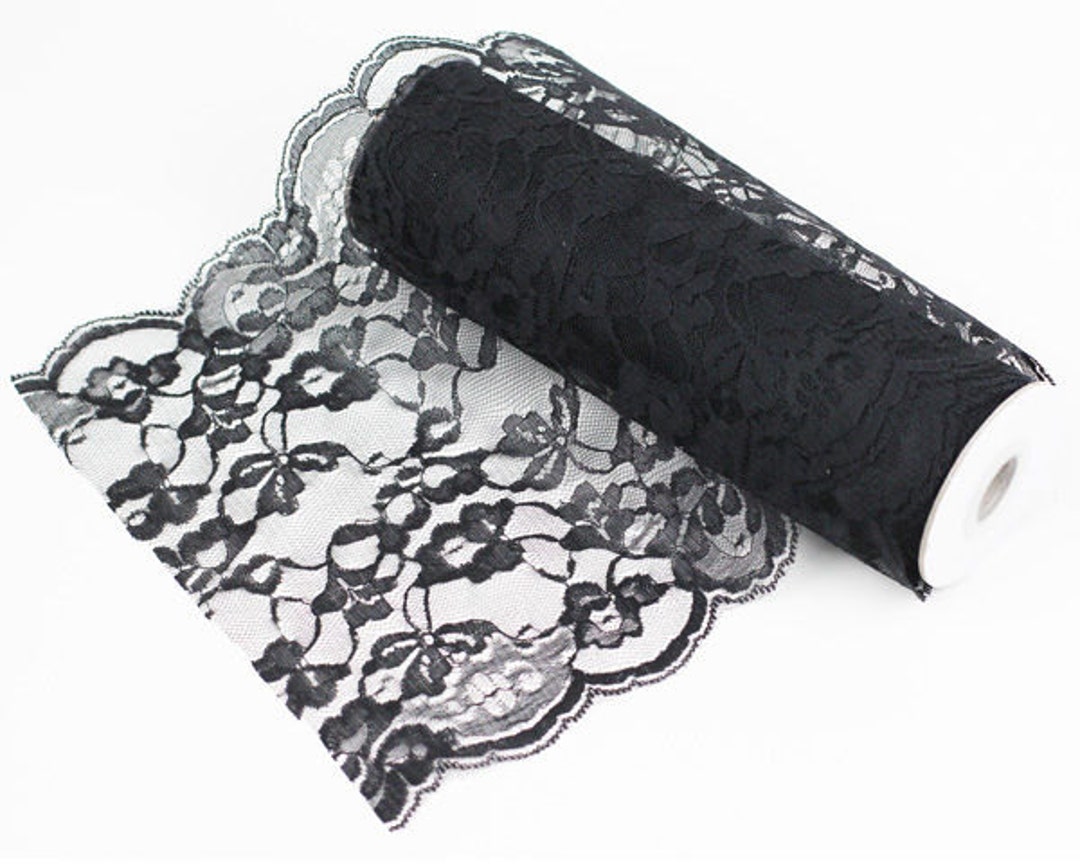 Black Pattern Lace Ribbon - 9" X 10 Yards - Etsy