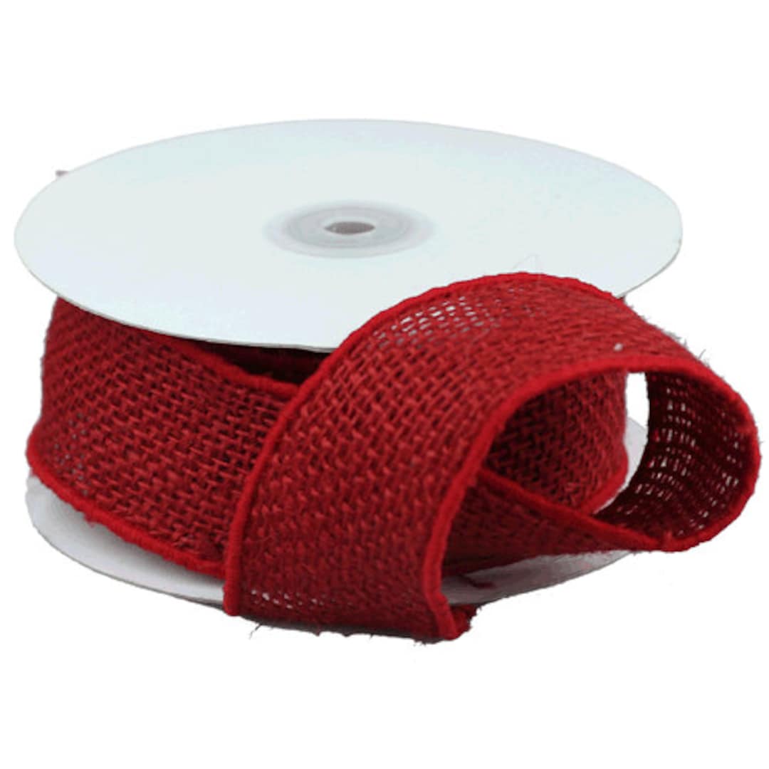 4 Pack of 10 Yard Roll of 2 Wired Red Burlap Ribbon - Etsy Hong Kong