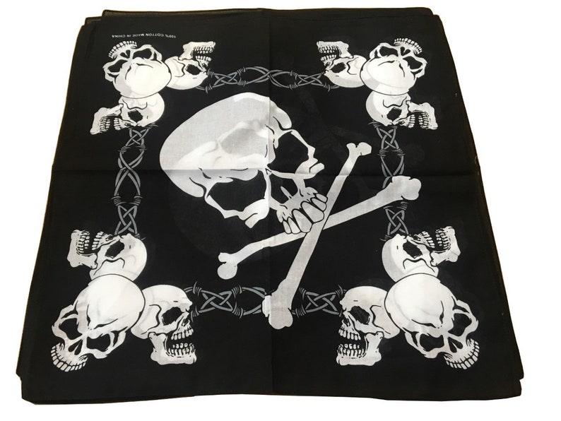 Skull Bandanas 6 Pack 3 Skull Corner 22 X 22 - Etsy