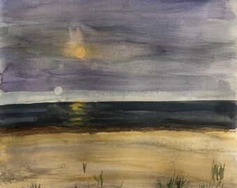 Moon Rising Art - Etsy