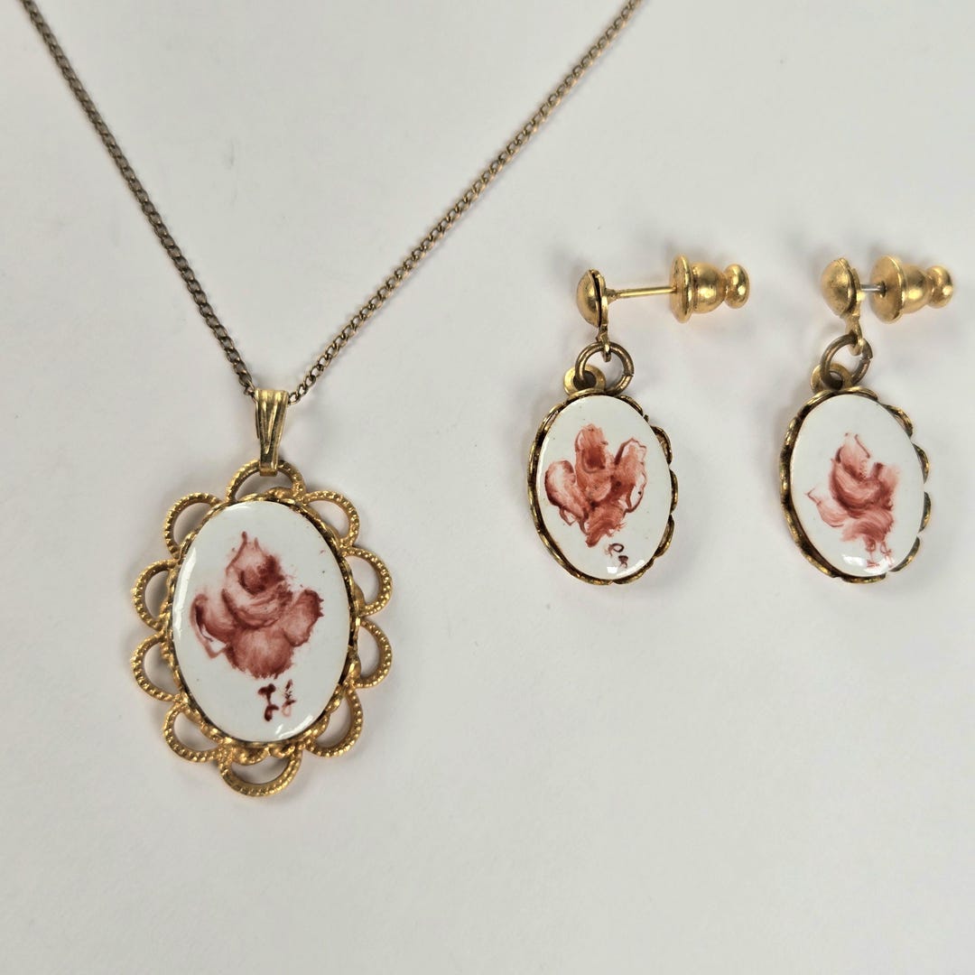 Artist-signed Sienna Rose Set | 12k Gold Filled Mid-century Hand ...