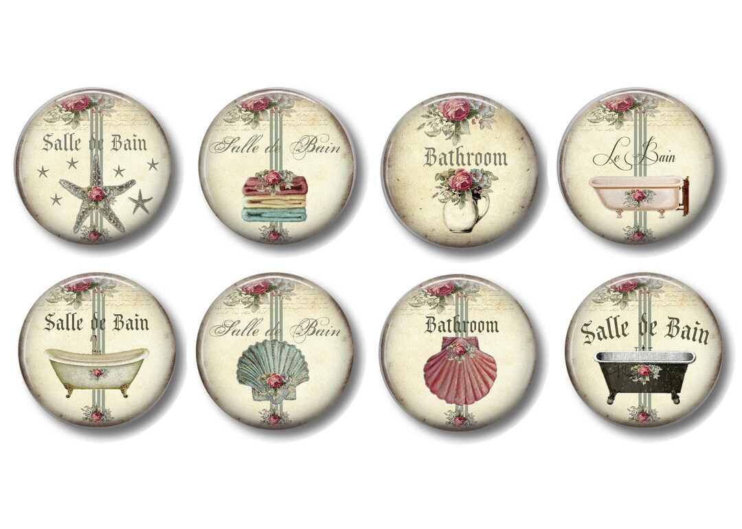 Set of 8, Vintage Paris Bathroom Knobs, Bathroom Vanity Knobs, Bath Knobs, Drawer Knobs - Etsy