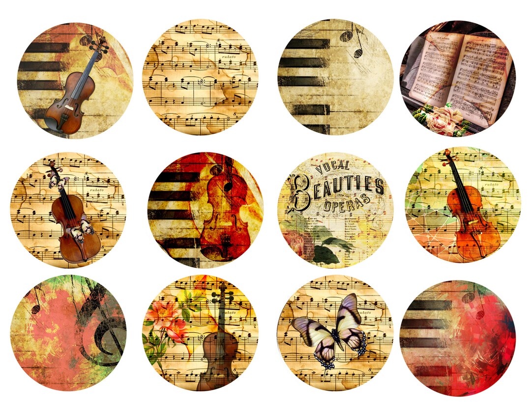 Set of 8, Musical Instruments Knobs, Music, Violin, Piano, Cabinet ...