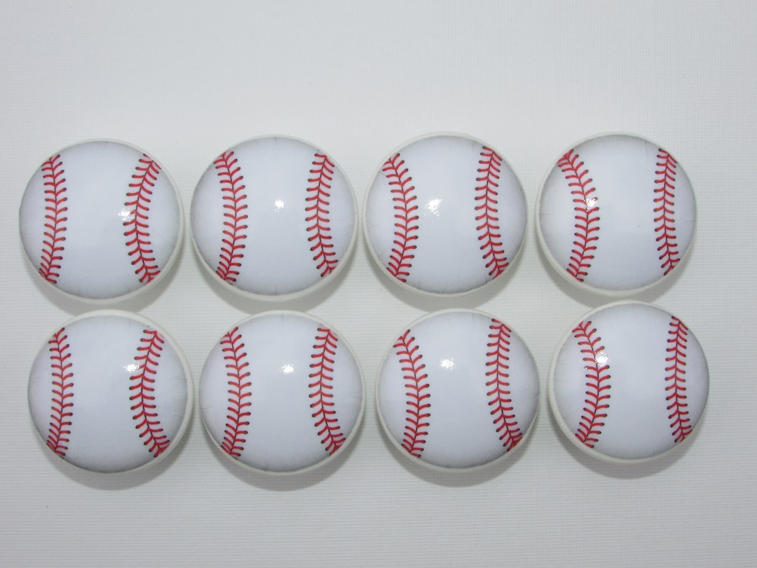 Set of 8, Baseball Knobs, Sports Knobs, Boys Knobs, Childrens Knobs ...